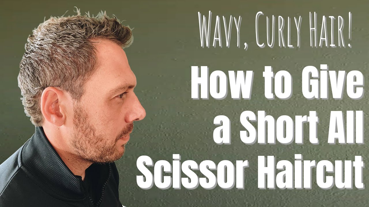 How to give a Short All Scissor Haircut for wavy curly hair - YouTube