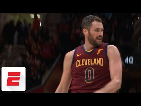 Kevin Love shows he's back with huge clutch 3 off beautiful LeBron James dish vs. Raptors | ESPN
