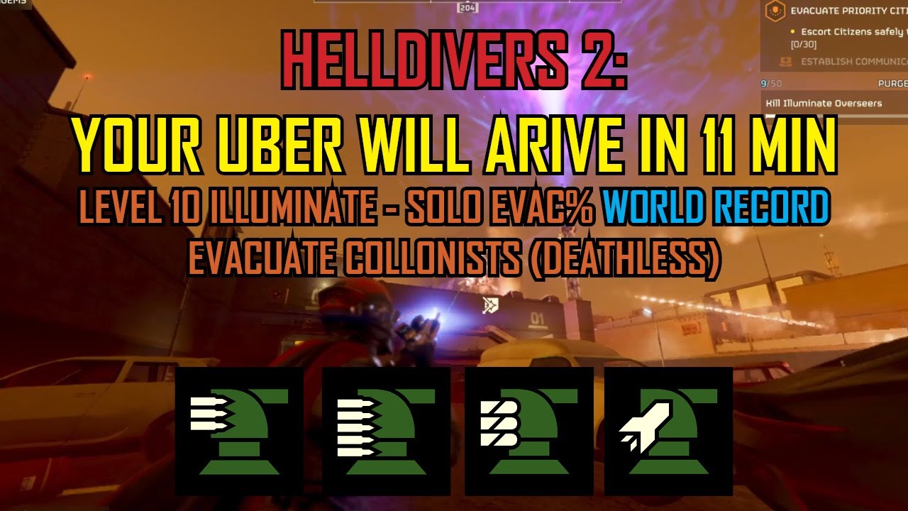 Helldivers 2: Solo Illuminate Extract% World Record (Deathless) - 11:07 Colonist Evacuation ...