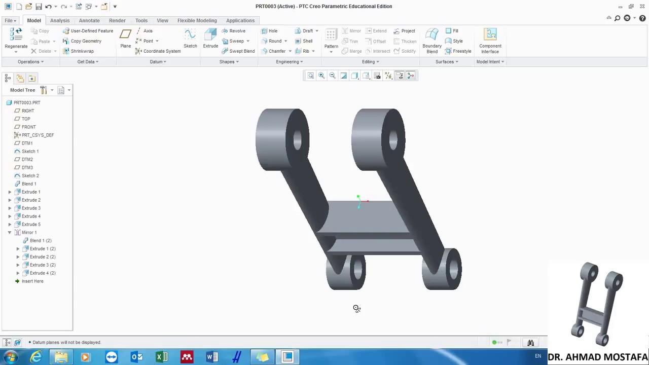 Practice #17: Blend Command using PTC Creo Parametric - YouTube