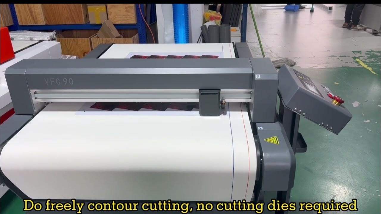 How does DTF Cutter cutting PET film?--VFC90 DTF Flatbed Cutter - YouTube