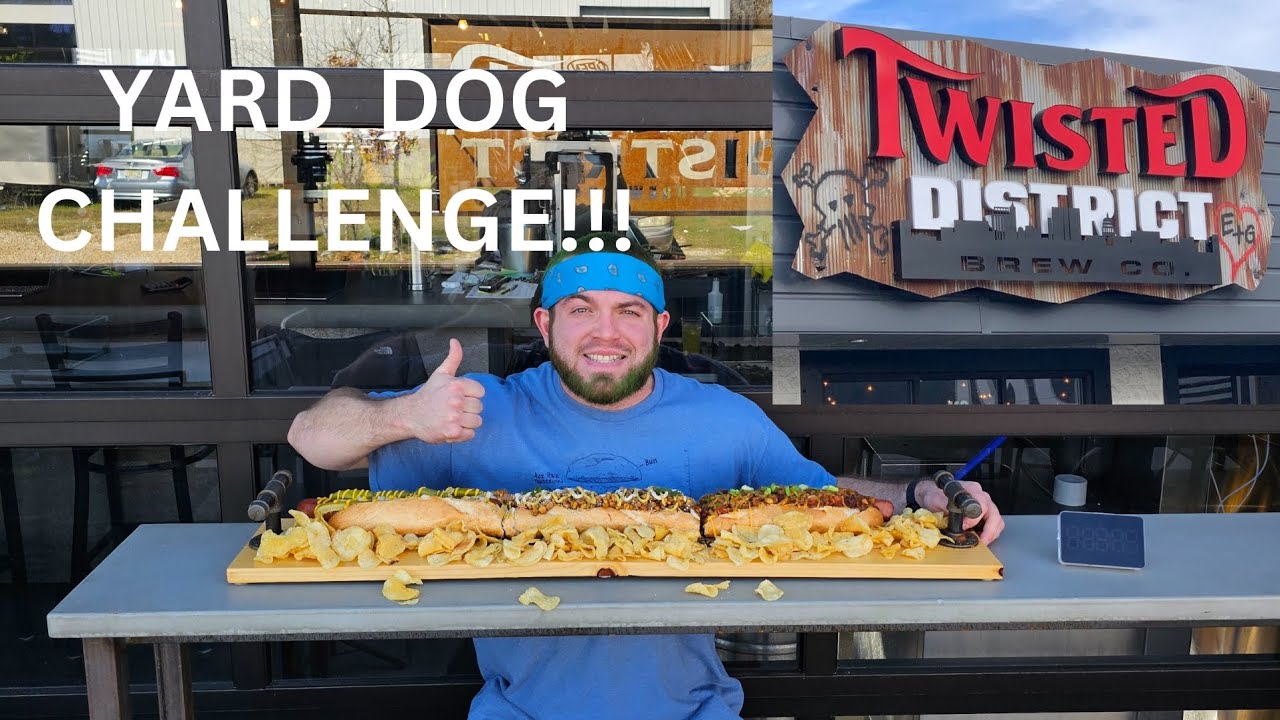 YARD DOG CHALLENGE!!! 3 FOOT HOT DOG - YouTube