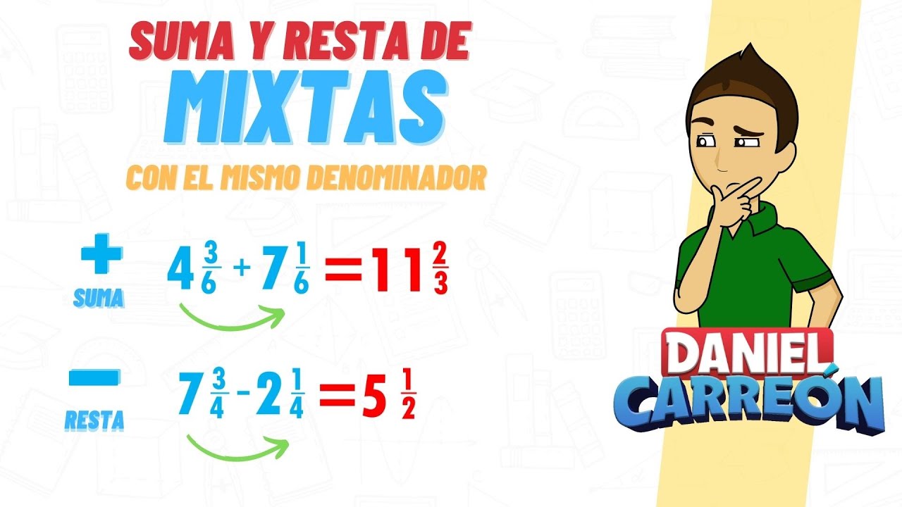 SUMA Y RESTA DE FRACCIONES CON EL MISMO DENOMINADOR Super facil - Para ...