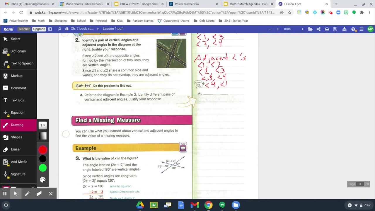 Ch. 7 Lesson 1 Classify Angles Part 2 - YouTube