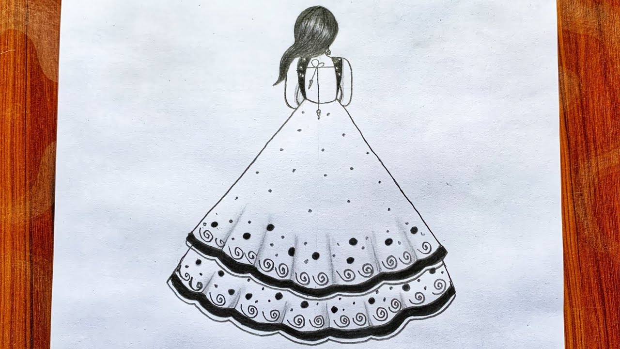Girl from back side drawing || Easy drawings step by step || How to ...