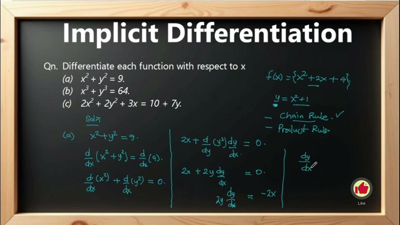 Mastering Implicit Differentiation Question 1 - YouTube
