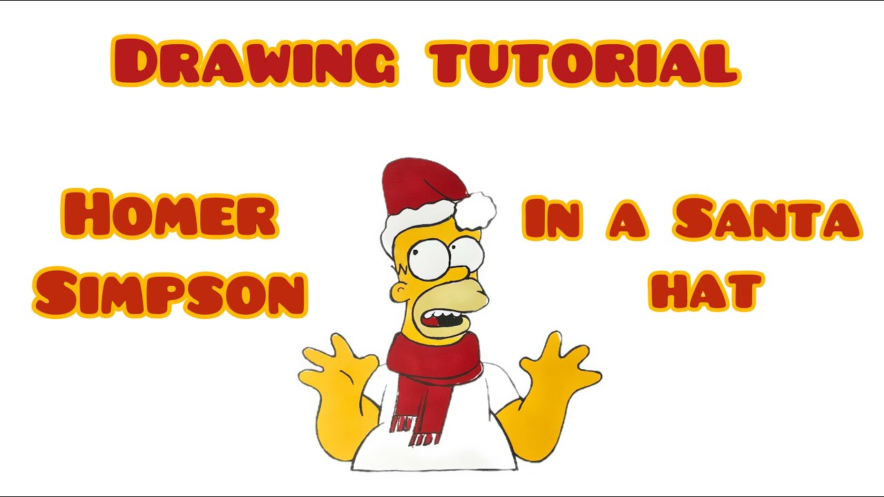 How to Draw Festive Homer Simpson in Santa Hat: Cheerful Drawing ...