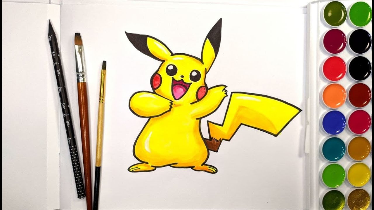How To Draw a Pokemon Pikachu For Kids in 2 Minutes | 如何在 2 分钟内为孩子们画一个 ...