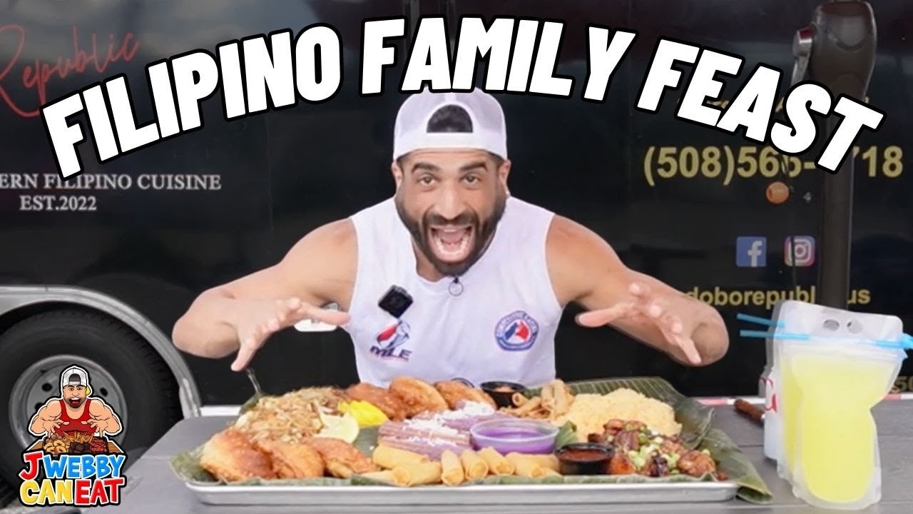 MY FIRST FILIPINO FOOD CHALLENGE - FILIPINO FAMILY FEAST - ADOBO ...