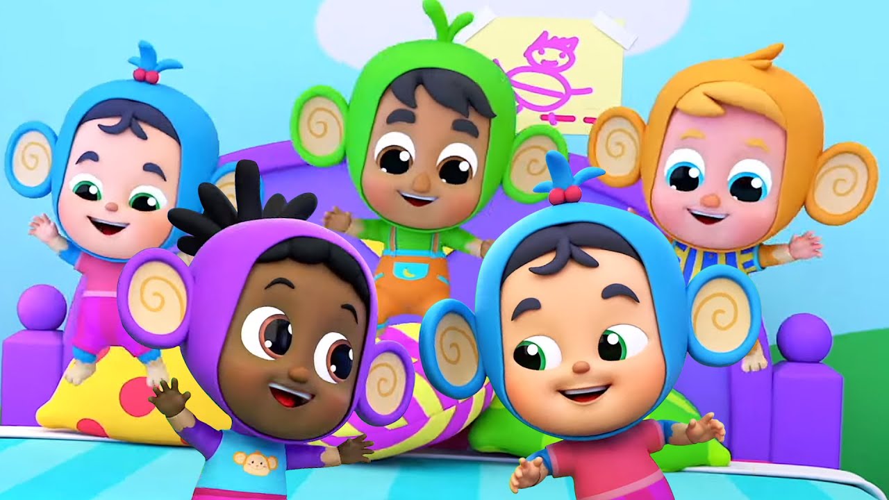 Five Little Monkeys Jumping On The Bed + More Nursery Rhymes And Baby ...