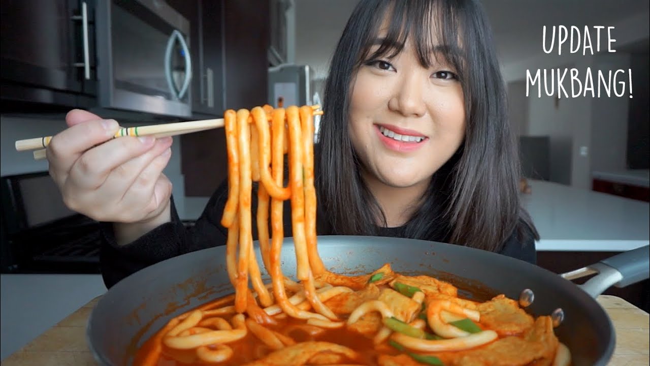 Update Mukbang! | Spicy Noodle Rice Cakes - YouTube
