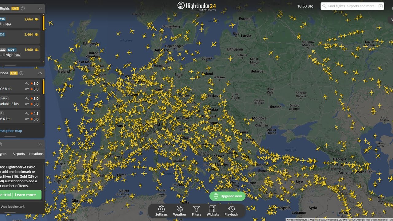 🛫 Live Skywatch: Tracking Flights Over Europe 🌍 ️ 11/01/2025 - YouTube