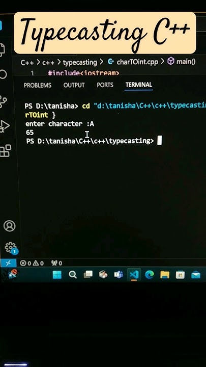 Typecasting In C Language Ascii Code In Cshorts Short C Cod Coding Programming