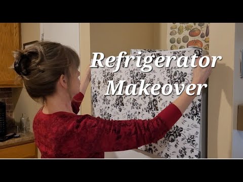 Refrigerator Makeover ~ Dollar Tree Contact Paper - YouTube
