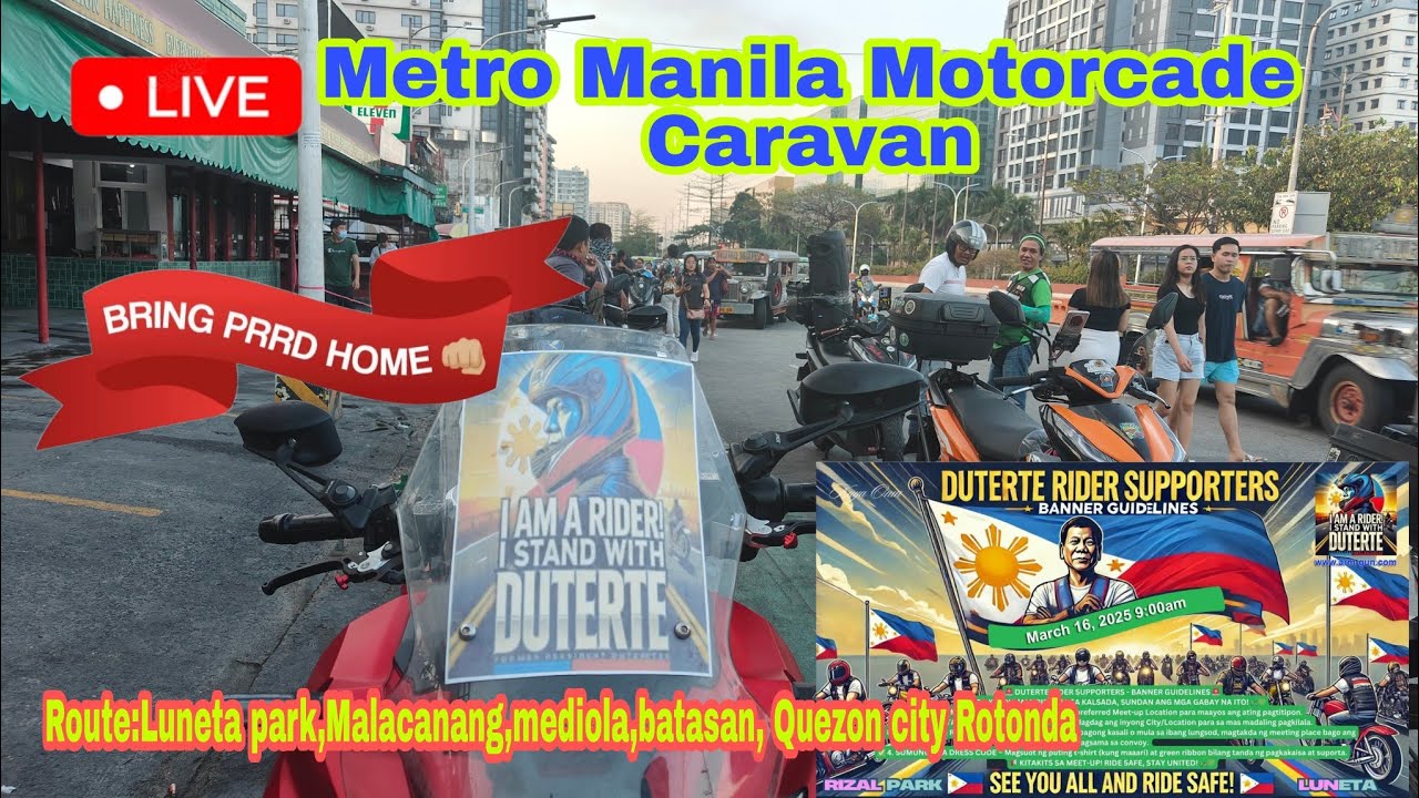 Duterte Metro Manila Motorcade Caravan - YouTube