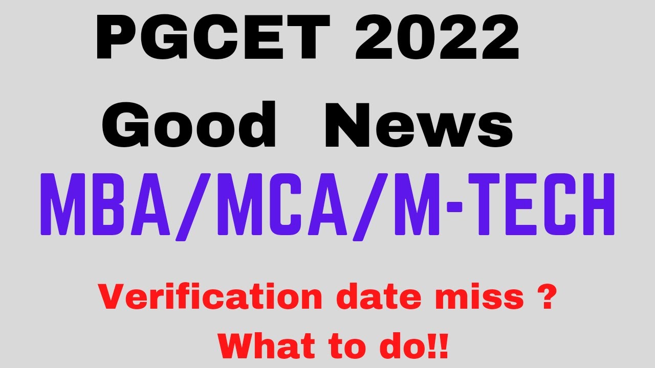 PGCET 2022 MBA MCA MTECH UPDATE!!!! - YouTube
