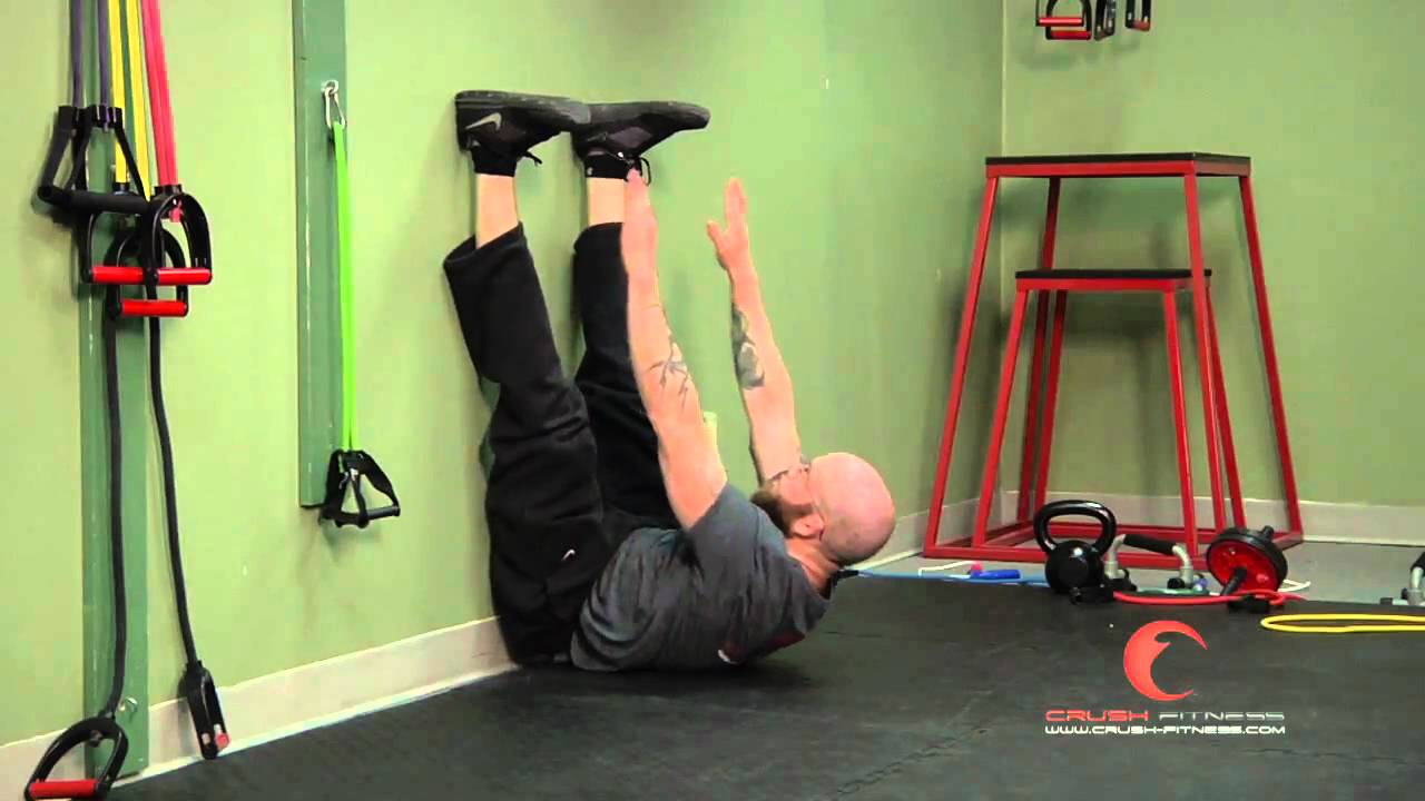 Core Wall Sit Ups to Toe Touch - YouTube
