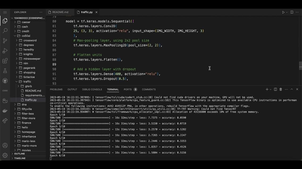 CS50 AI PROJECT 4 (TRAFFIC) - YouTube