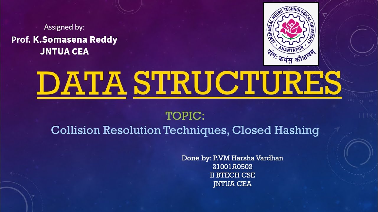 Closed Hashing Collison Resolution Technique Youtube 7803