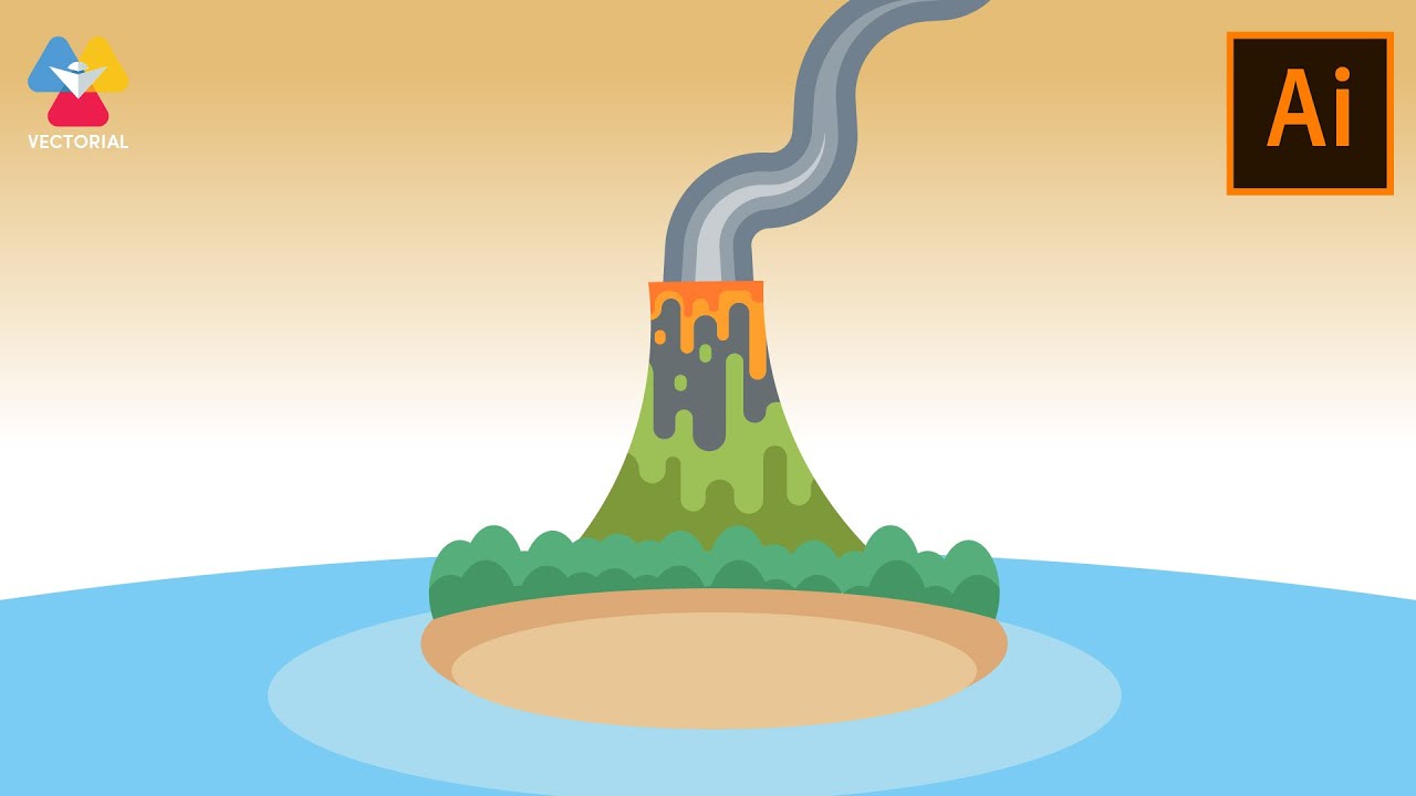 Volcano tutorial in Adobe Illustrator 2020 - YouTube