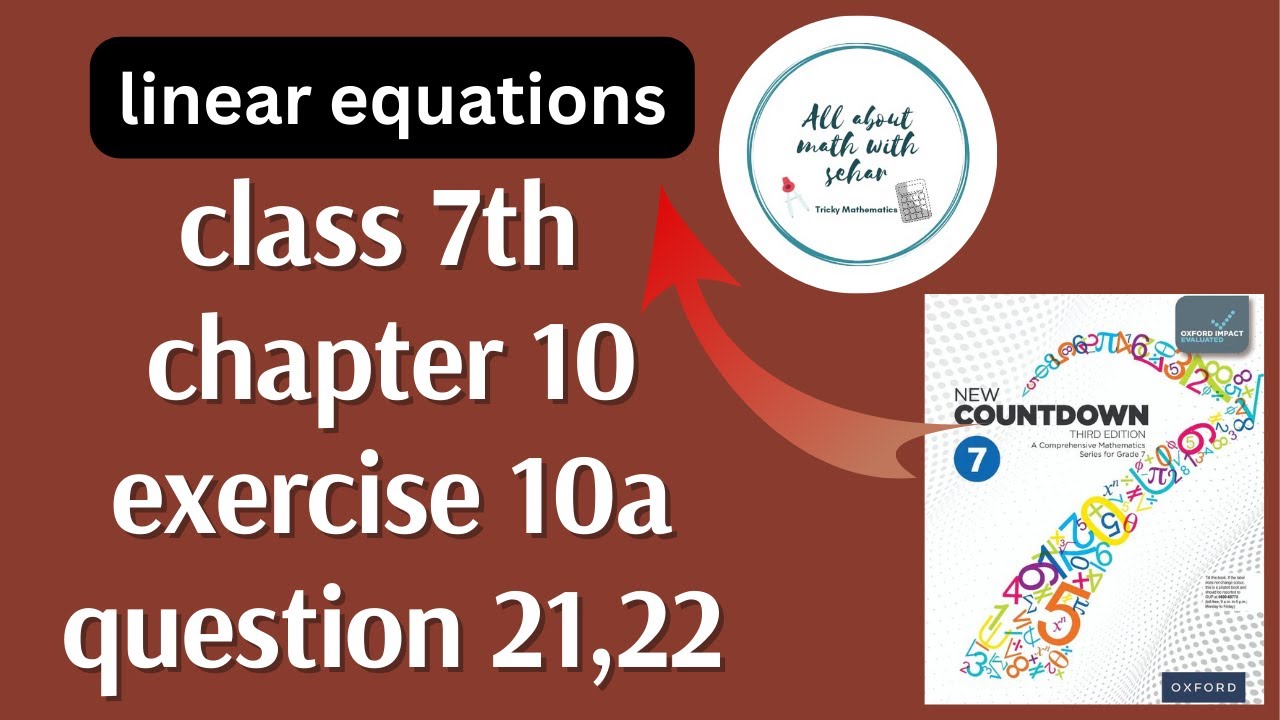 class 7th maths chapter 10 linear equations - YouTube