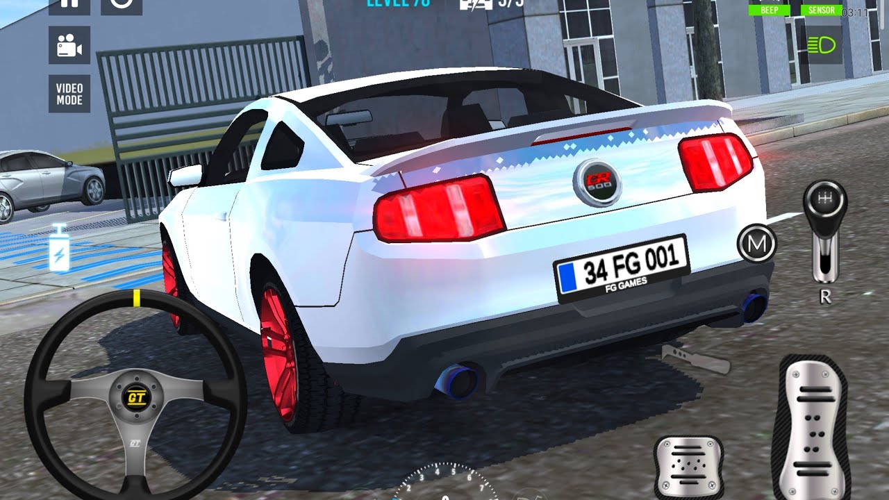 Car Simulator 3D - White Mustang GT Car Parking Mobile Game - Car Game ...