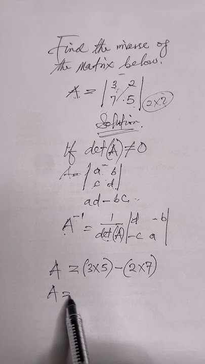 Inverse matrix - YouTube
