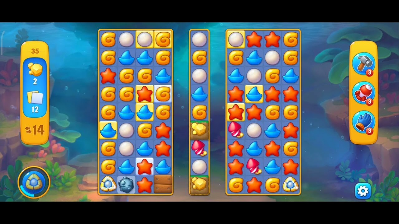 How to Match 3 Game Fishdom Levels - One by One 35 - YouTube