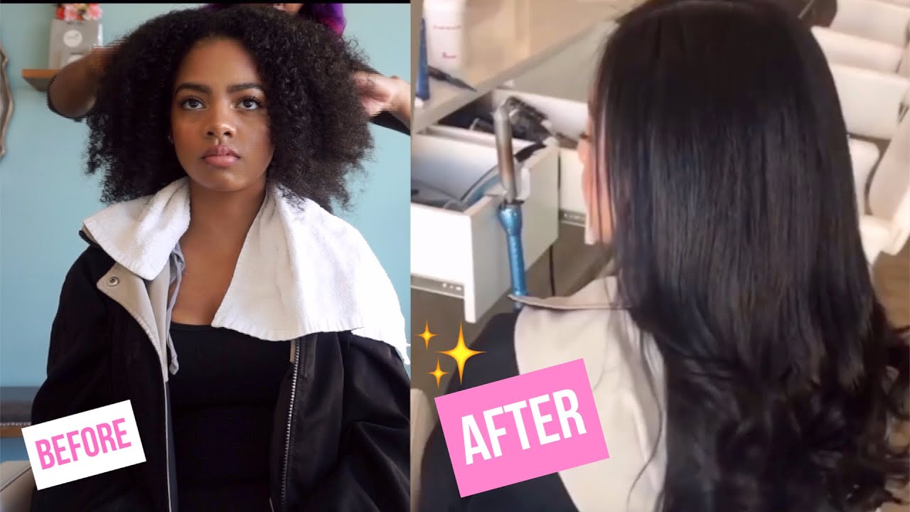 Silk BLOWOUT on NATURAL HAIR FOR THE FIRST TIME | Salon Vlog - YouTube