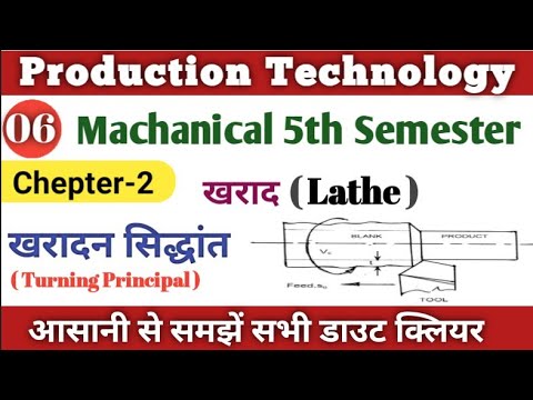 Turning Principal explain in Hindi | machanical Engg 5th Sem | Lecture 6 | chepter-2 | Lathe ...