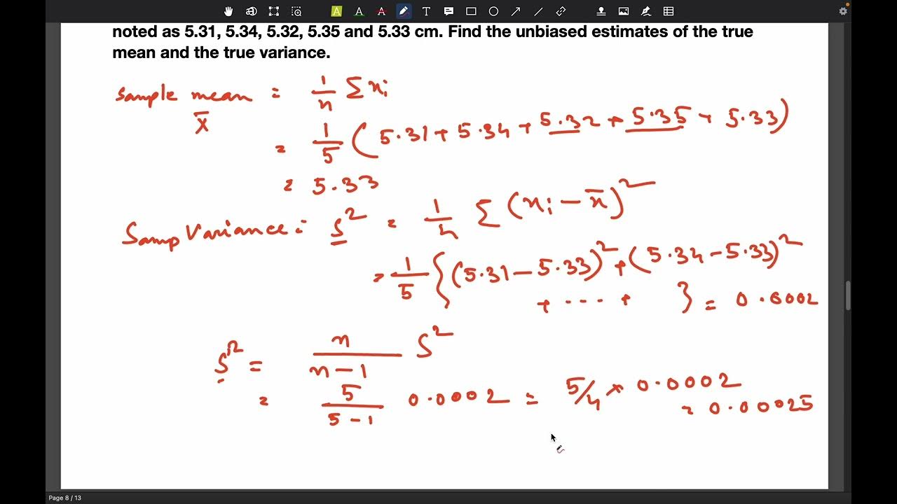 estimation of parameter solved examples - YouTube