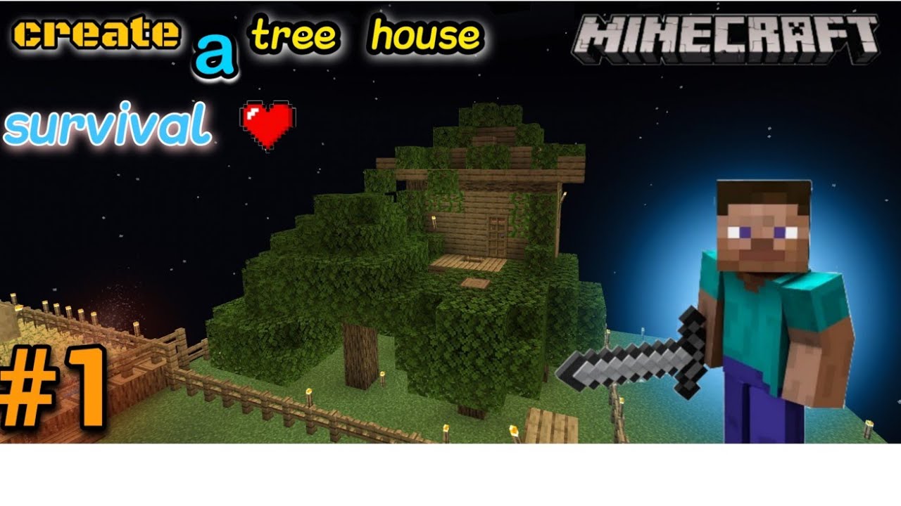 Creating a tree house || Minecraft || one block survival || VFX ️ - YouTube