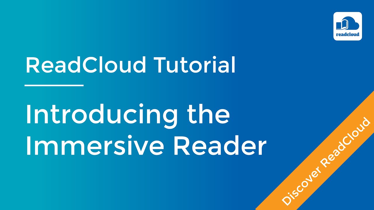 Introducing the Immersive Reader inside ReadCloud's eReader - YouTube
