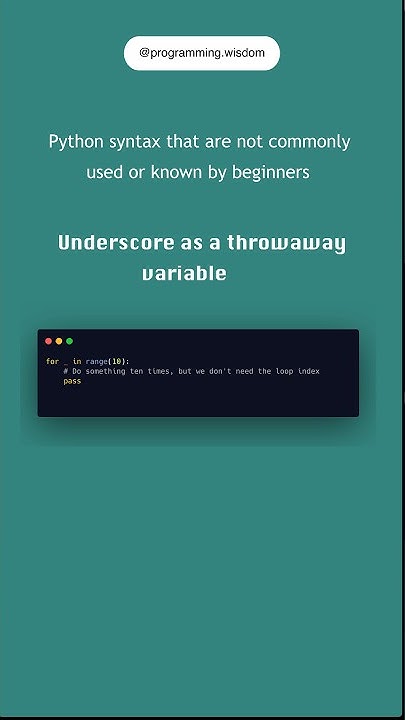 Did You Know About Underscore In Pyhon Loop Programming Python Learn Learnprogramming