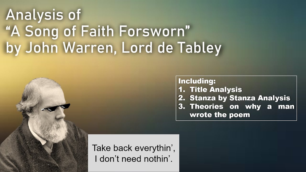 A Song of Faith Forsworn by John Warren, Lord De Tabley | Quick Poetry ...