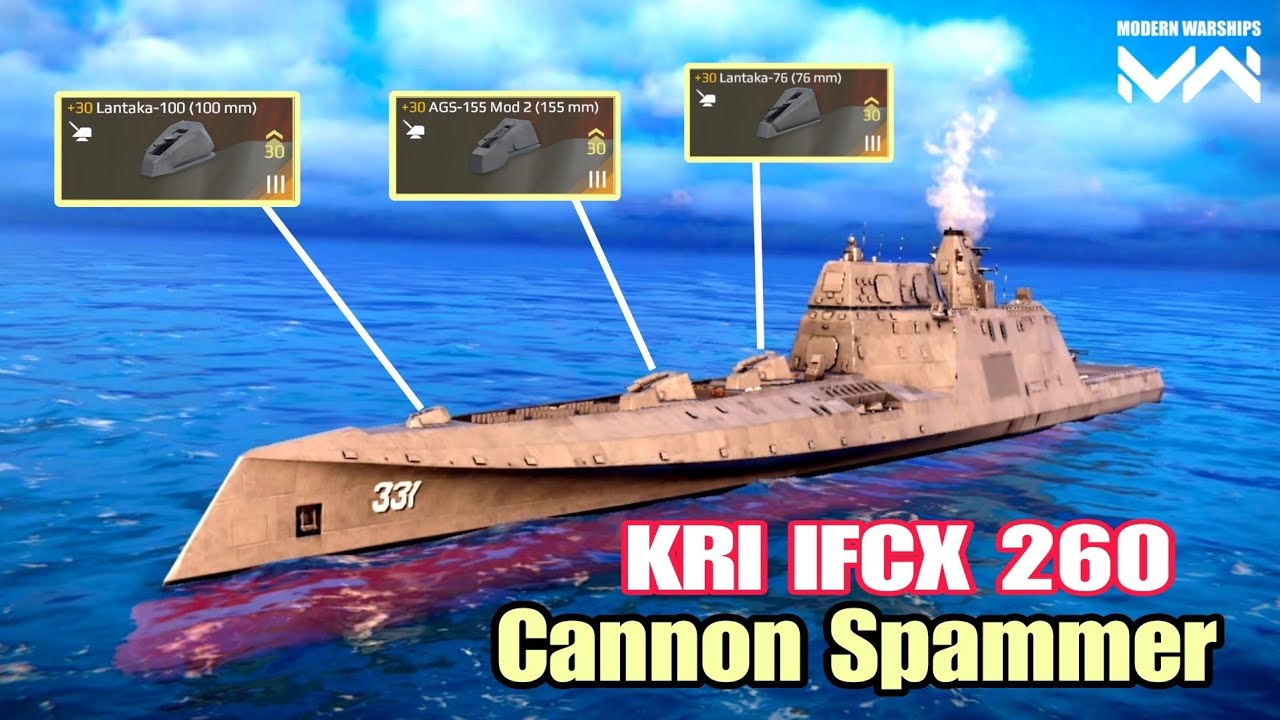 KRI IFCX 260 Indonesian's first cannon Spammer ship in Modern Warships ...