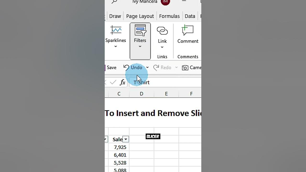 How To Insert And Remove The Slicer In Excel #shorts - YouTube