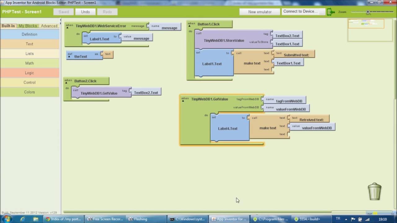 App Inventor Tinywebdb To Mysql Using Php Youtube 3821