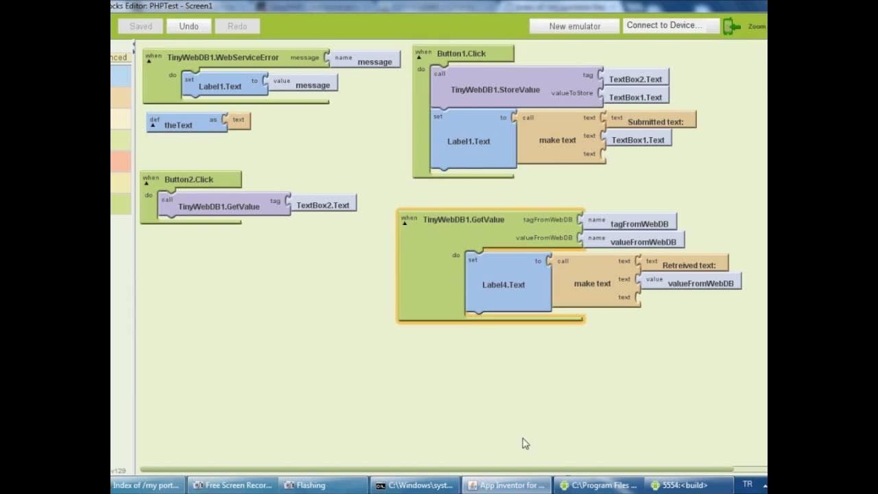 App Inventor TinyWebDB to MySQL using PHP - YouTube