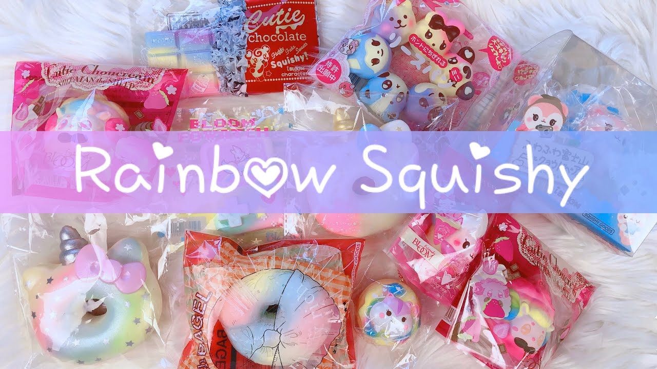 RAINBOW SQUISHY HAUL Colourful Squishy Collection - YouTube
