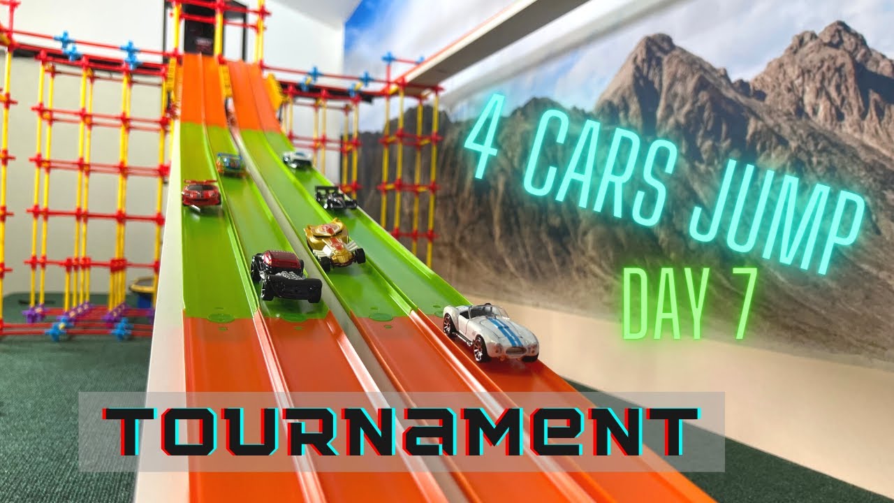 4 DIECAST CARS RACING AND JUMP TOURNAMENT | GROUP 7 - YouTube