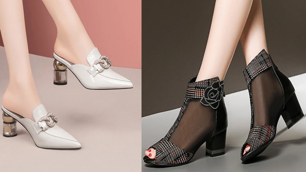 Office style new latest genuine leather high heels sandals| best ladies ...