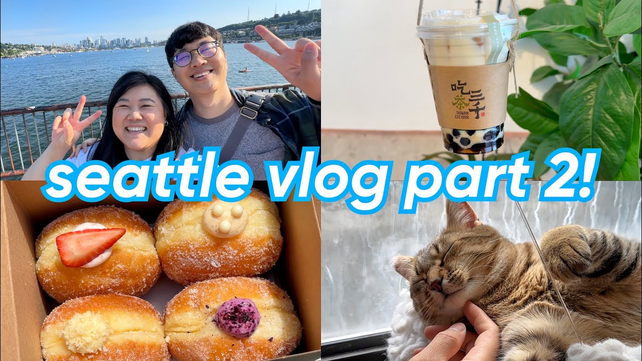 seattle vlog part 2! 😻 sooo much food, cat cafe + exploring bellevue 💕 ...