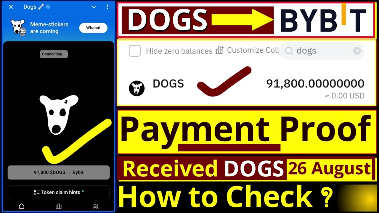 DOGS Received on Bybit || Payment Proof || How to Check Your DOGS ...
