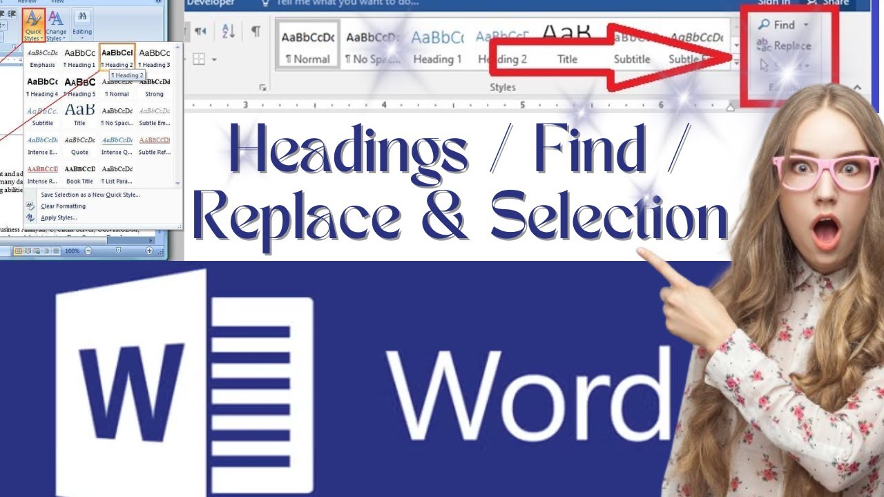 headings and editing| find function in ms word| microsoft word ...