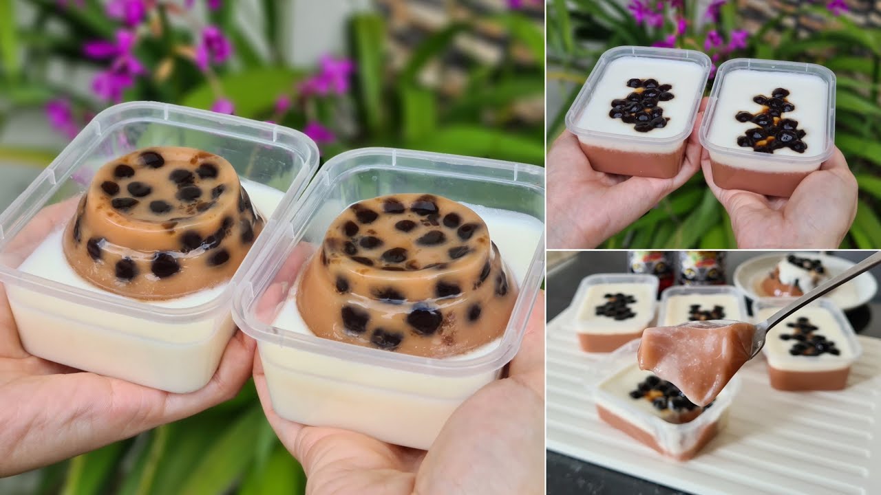 Silky Puding Milktea with boba and cream cheese topping - YouTube