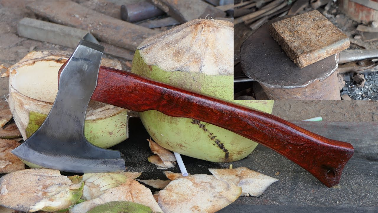 MAKING A VIKING AXE FOR THE FIRST TIME - YouTube