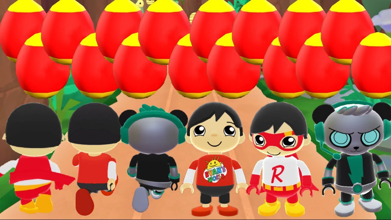 Tag with Ryan Triple Egg Surprise with Titan Universe vs Kaji Family vs ...