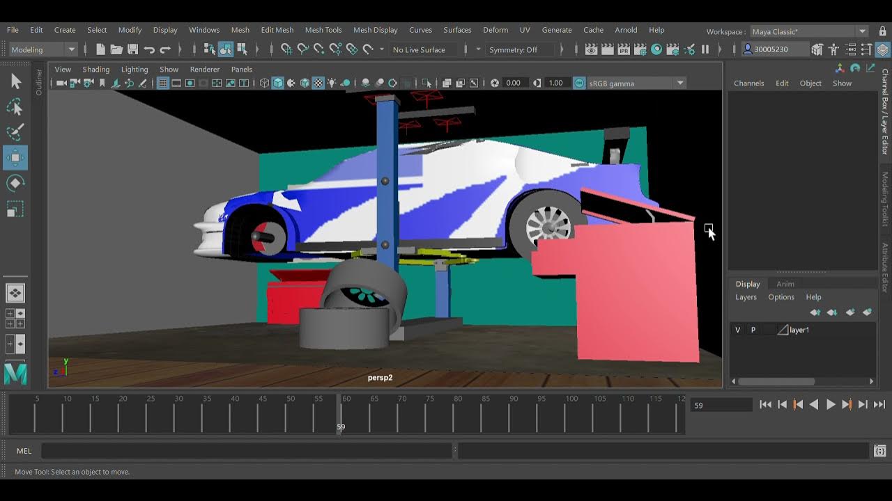 3D Environment submission mb Autodesk Maya 2020 E 3d Final project M3 garage Car Lift Final sub ...