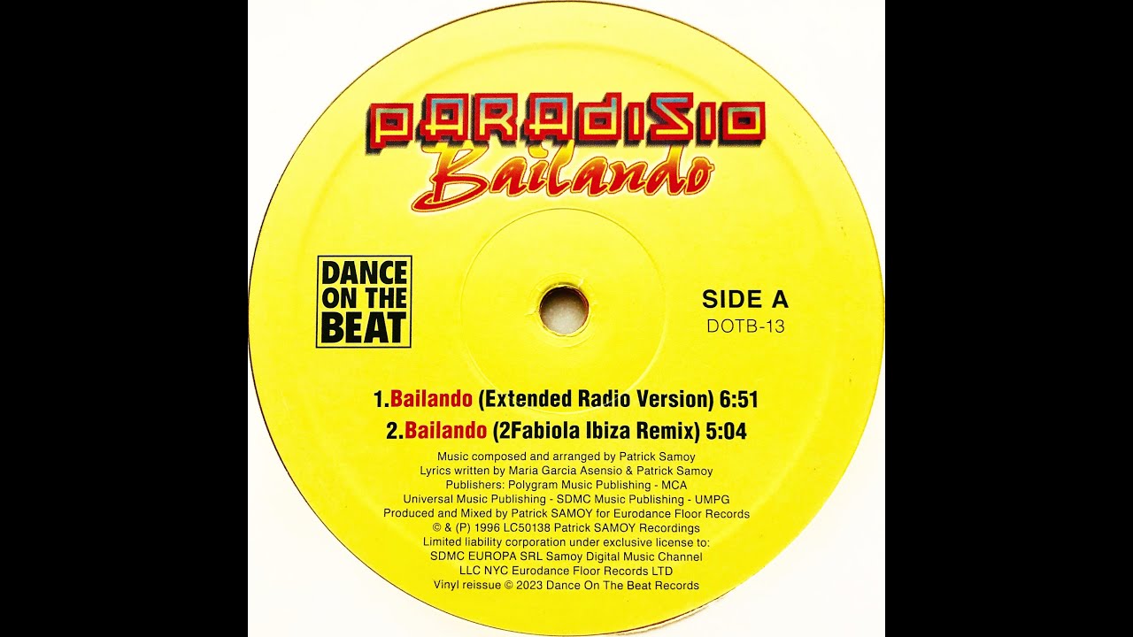 Paradisio • Bailando (Extended Radio Version) (1996) (Reissue 2023 ...